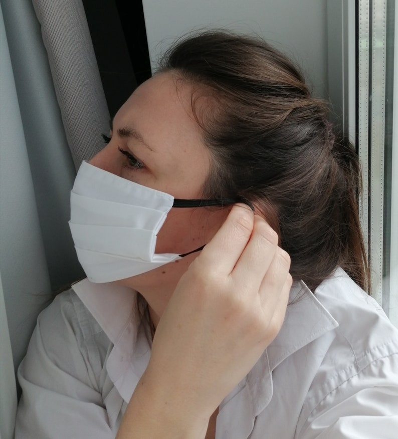 White Face Mask Adults Designed Handmade Reusable Mask | Etsy