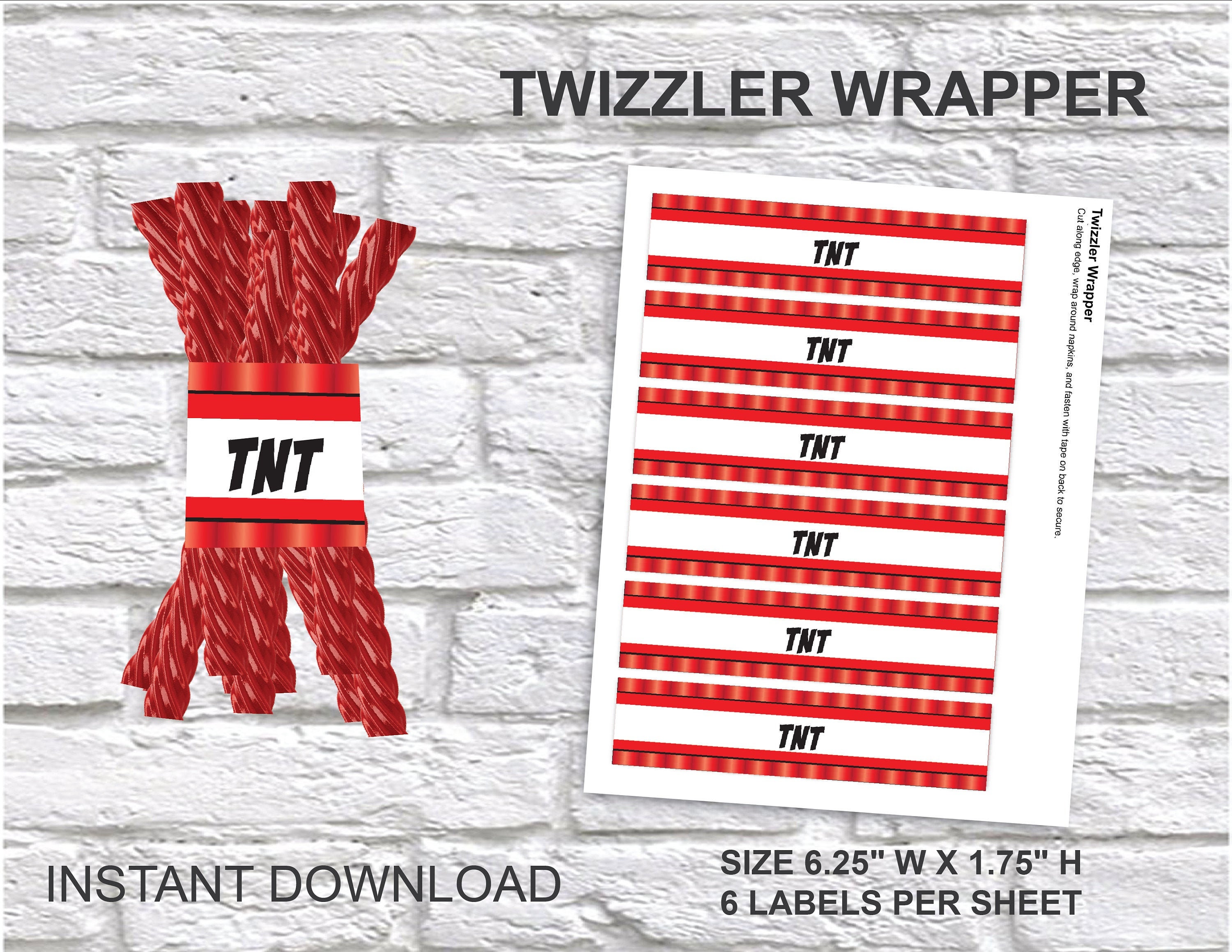 Gamer TNT Twizzler Wrapper Video Game Wrappers Birthday | Etsy