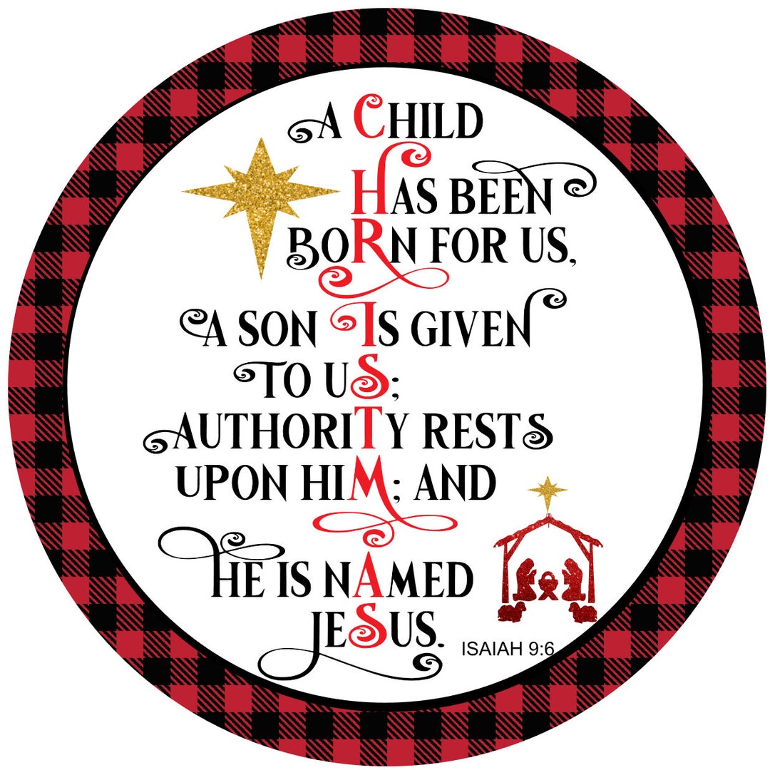 A Child is Born Sign, Christmas Sign, Holiday Sign, Wreath Attachment ...