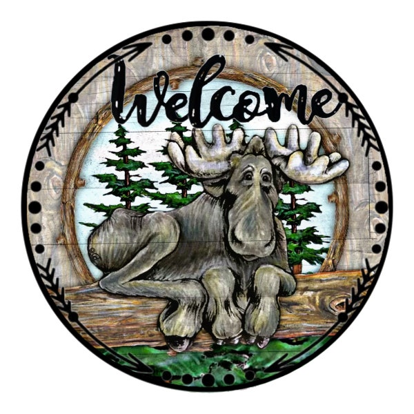 Moose Welcome Sign - Etsy