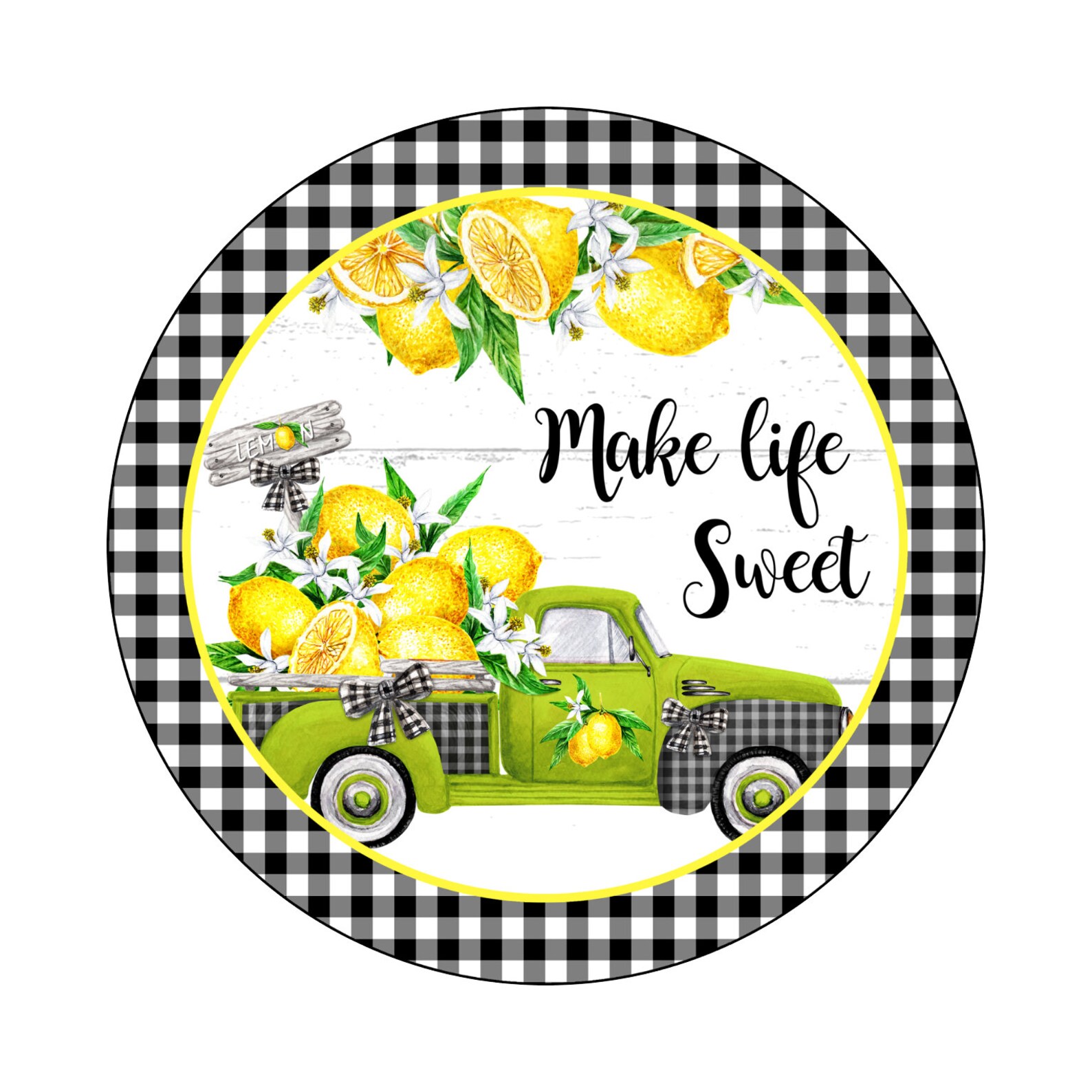 Make Life Sweet Lemon Sign Lemon Sign Porch Sign Retro - Etsy
