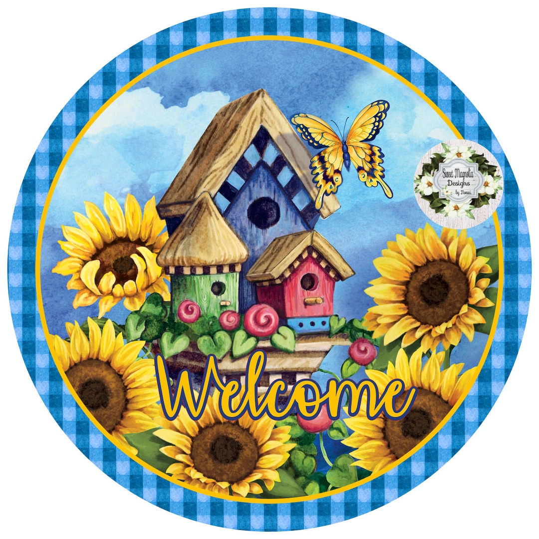 Welcome Birdhouse and Butterfly Sign, Butterfly Sign, Everyday Sign ...