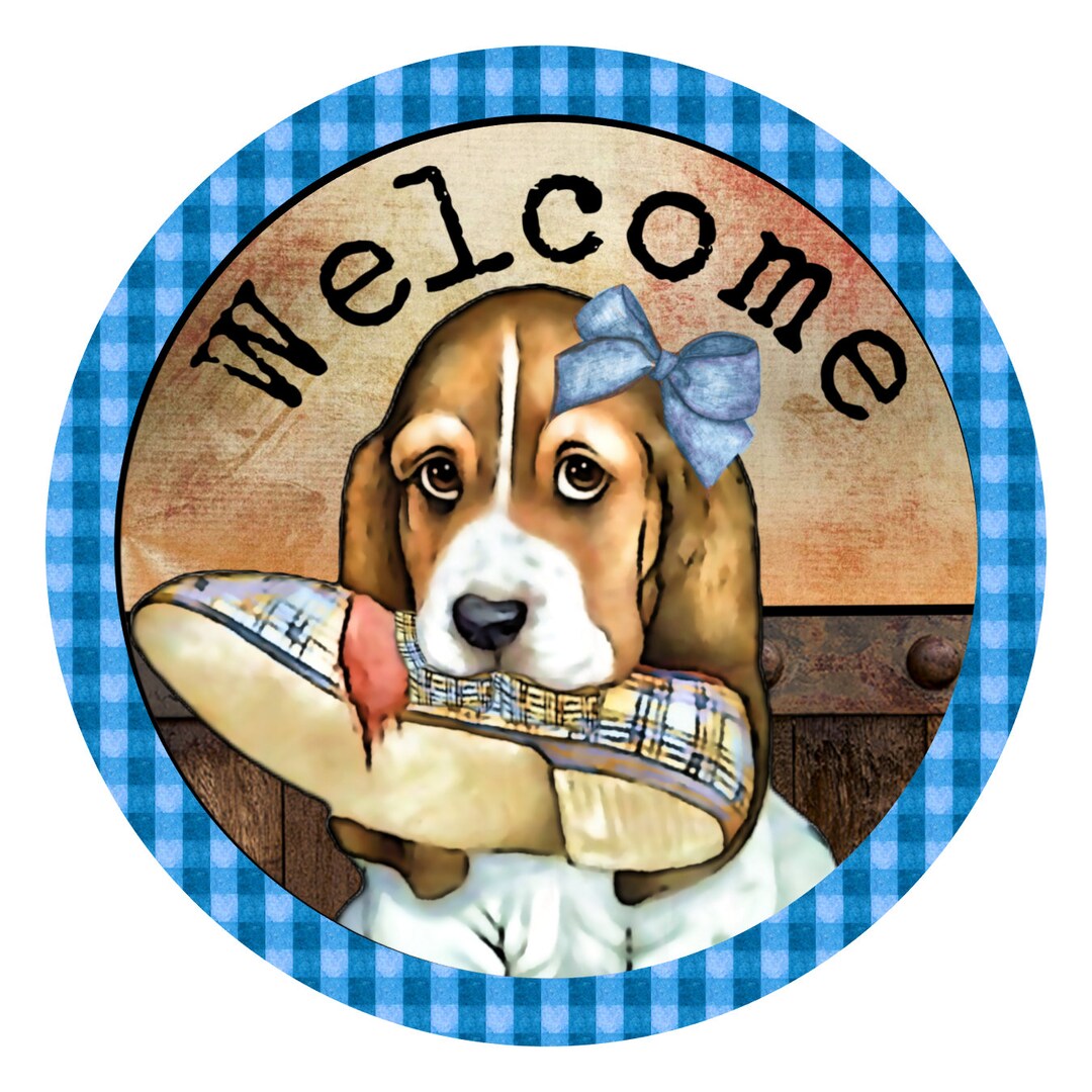 Welcome Dog Sign Dog Wreath Sign Porch Sign Emetal Sign - Etsy