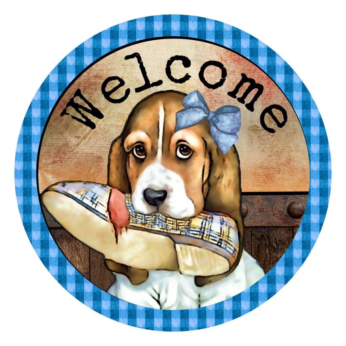 Welcome Dog Sign Dog Wreath Sign Porch Sign Emetal Sign - Etsy