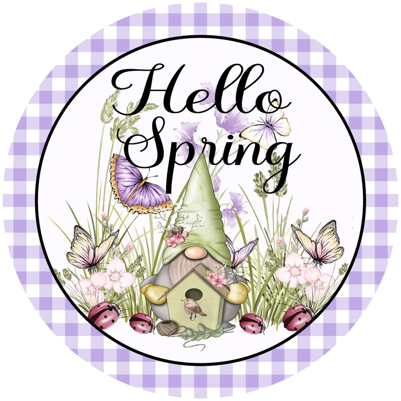Hello Spring Gnome Sign Gnome Sign Gnome Decor Spring sign | Etsy