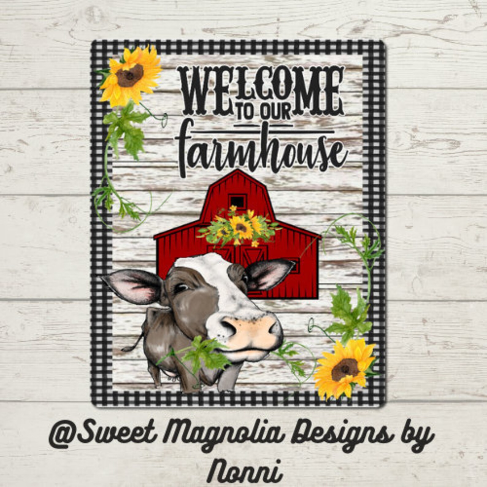 Welcome to Our Farmhouse Cow Wreath Sign Farmhouse Sign. - Etsy
