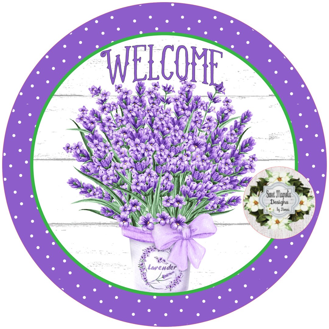 Welcome Lavender Sign, Welcome Sign, Porch Sign, Everyday Wreath Sign ...