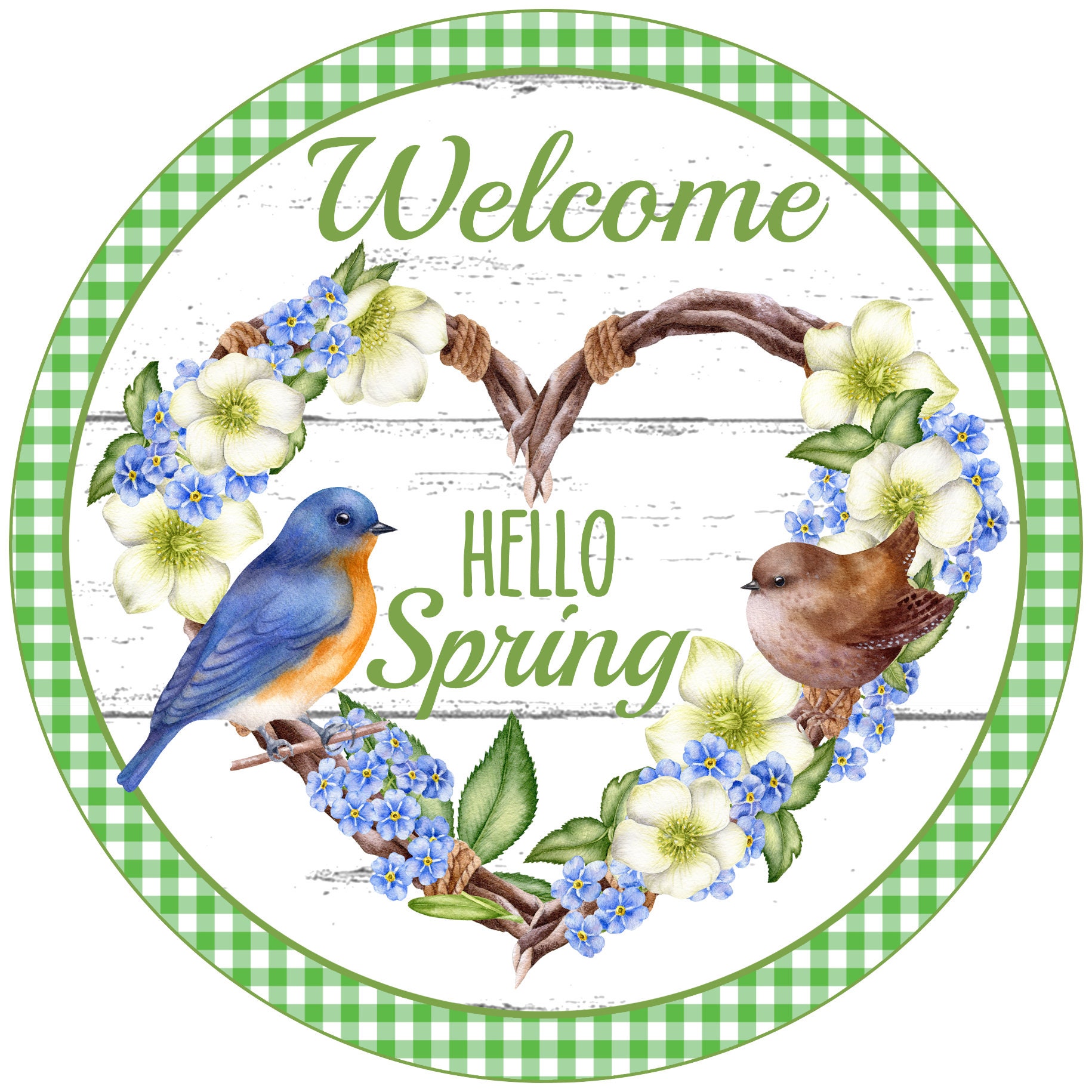 Welcome Hello Spring Sign Bird Sign Spring Sign Door | Etsy