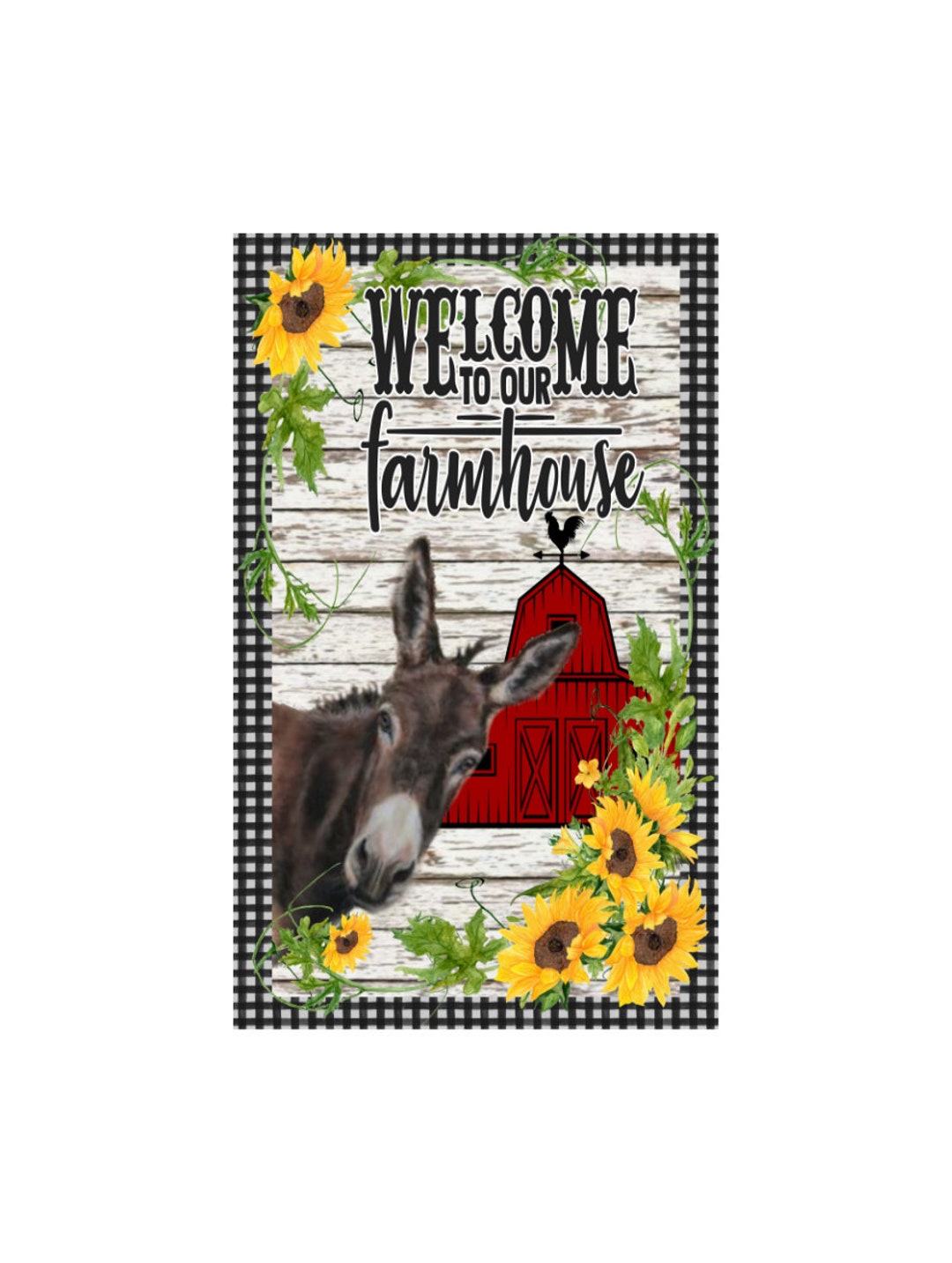 Welcome to Our Farmhouse Donkey Wreath Sign Donkey Sign - Etsy