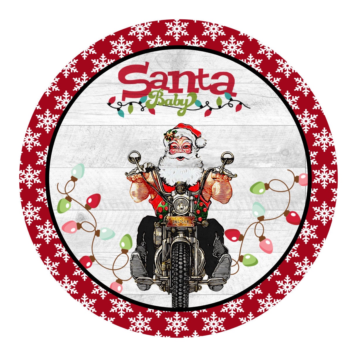 Santa Baby Motorcycle Sign Santa on Motorcycle Sign Santa - Etsy