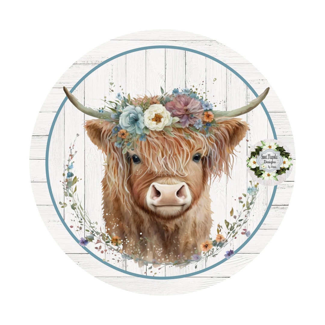 Highland Cow Sign, Cow Sign, Farmhouse Sign, Door Decor, Door Hanger ...