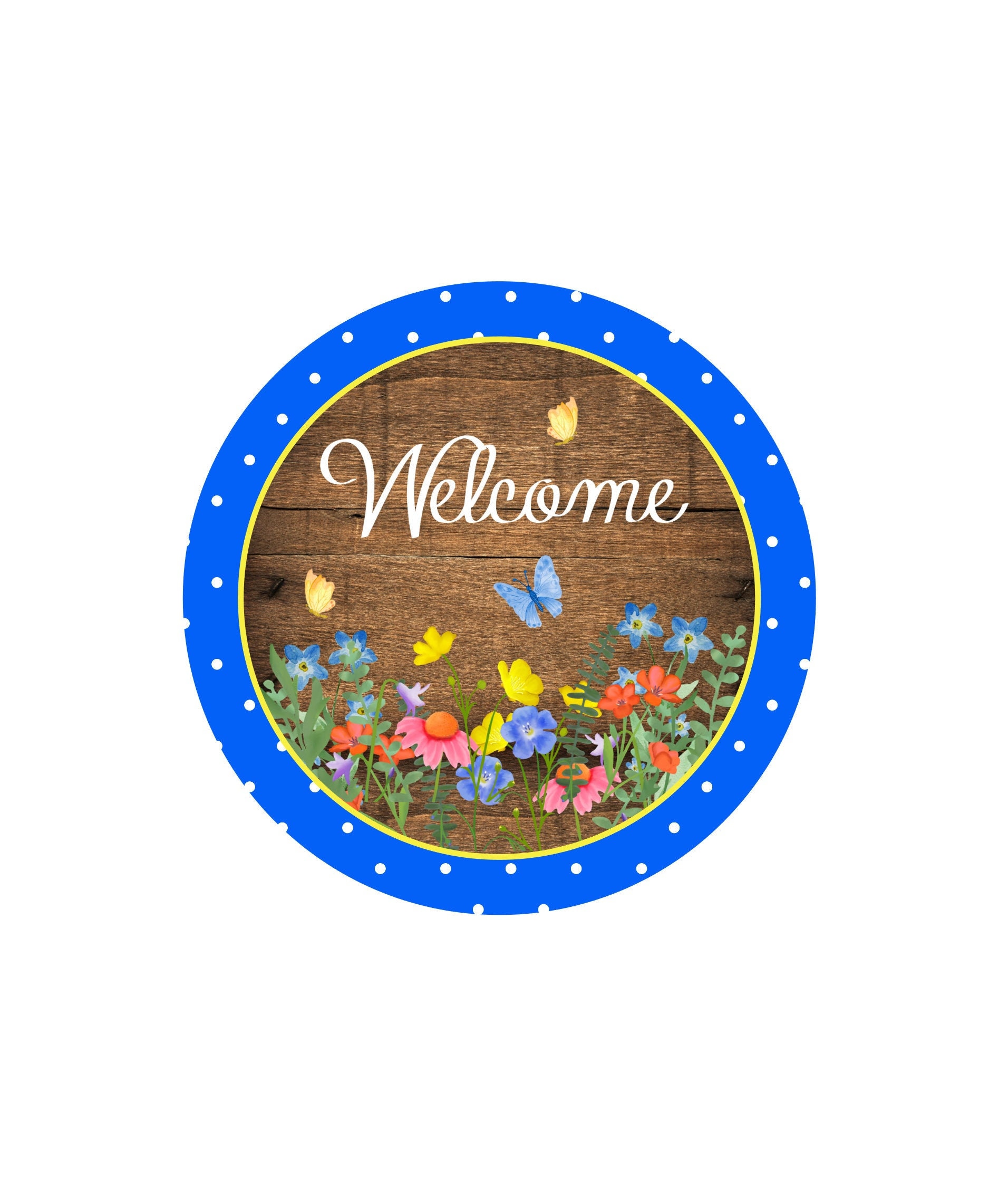 Welcome Butterfly Sign Welcome Sign Floral Sign Metal Sign - Etsy