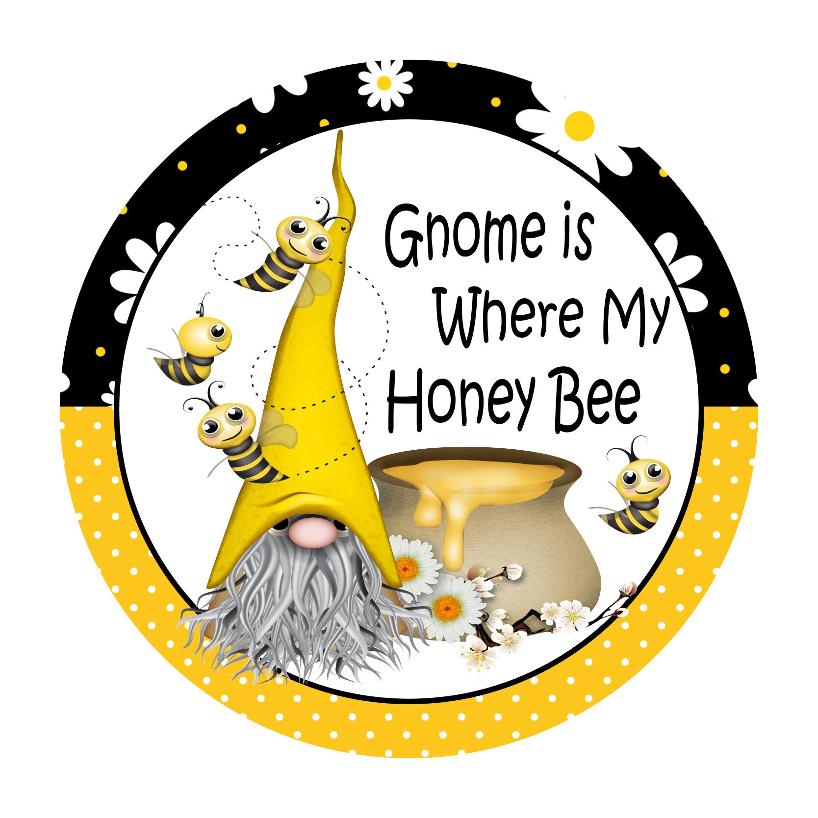Honey Bee and Gnome Sign Bee Sign Porch Sign Everyday Sign | Etsy