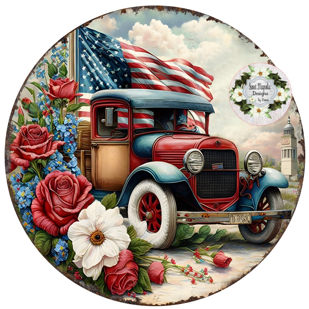 Happy 4th of July Sign, Patriotic Sign, Door Hanger, 4th of July Sign ...