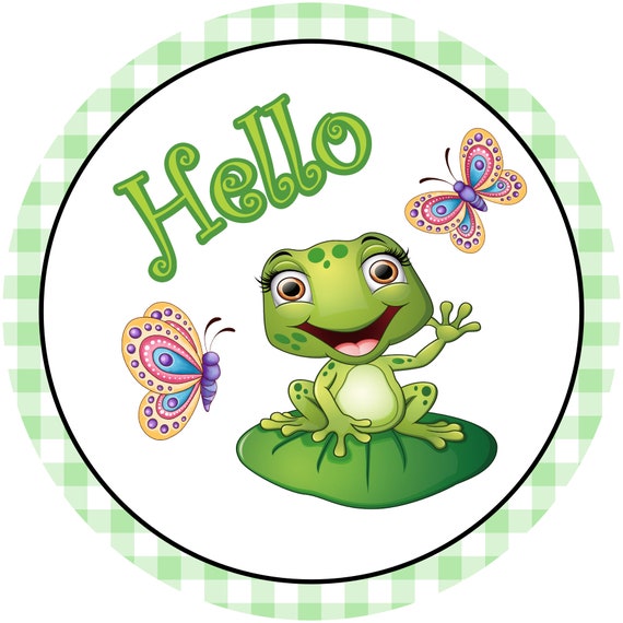 Hello Frog Sign Frog Sign Frog Decor Wreath Sign Door | Etsy