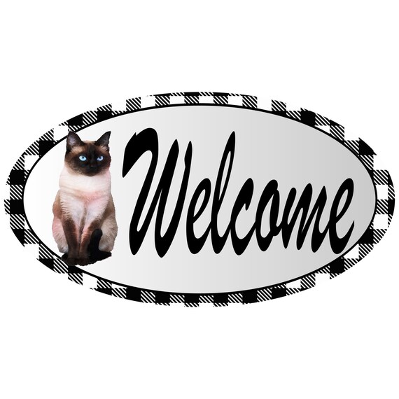 Cat Welcome Sign Welcome Sign Caty Sign Door Hanger Door | Etsy