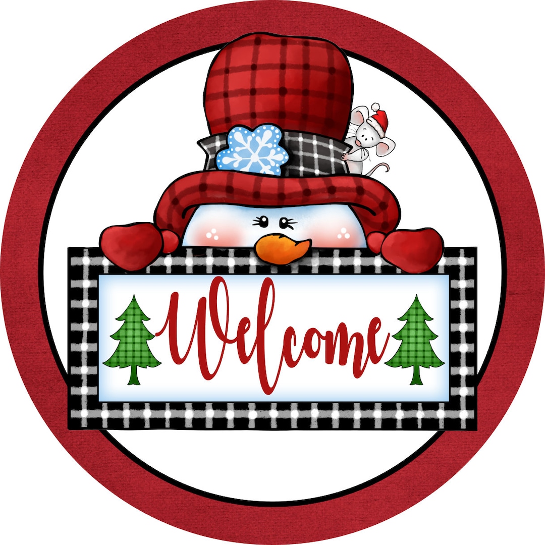 Welcome Snowman Sign, Snowman Decor, Winter Sign, Christmas Sign ...
