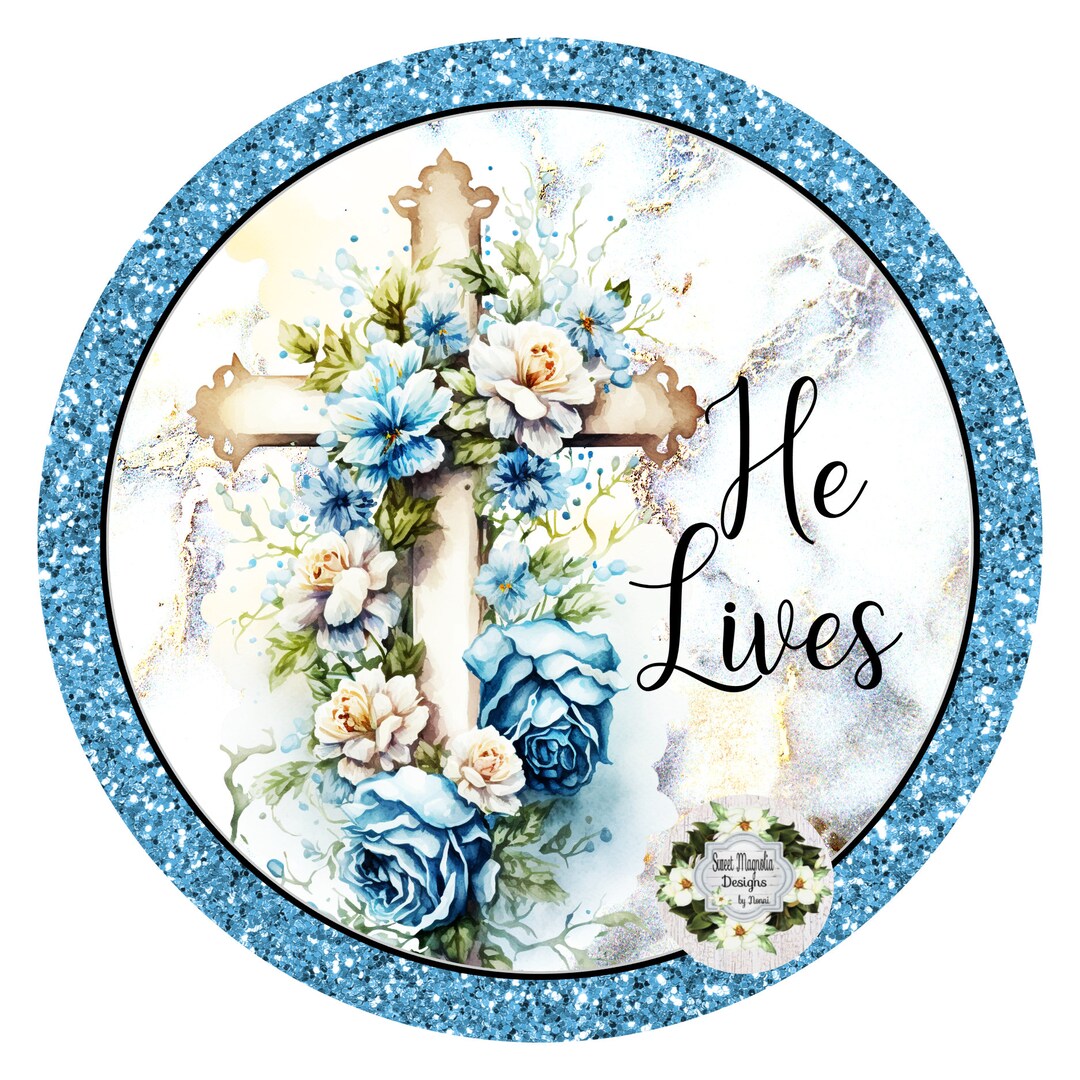 He Lives Sign, Religious Sign, Spring Sign, Door Decor, Front Porch ...