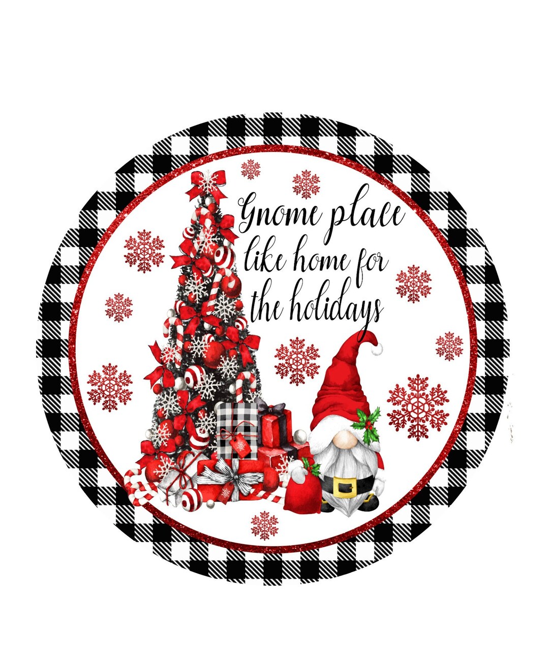 Gnome Place Like Home for the Holidays Sign, Gnome Christmas Sign, Sign ...