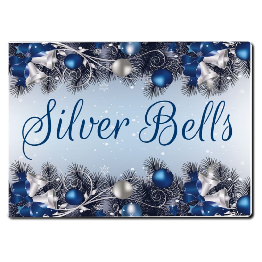 Blue and Silver Christmas Sign, Christmas Wreath Attachment, Blue and ...