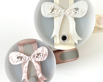 Coquette Stanley Name Plate | Bow Stanley Topper | Personalized Stanley ...