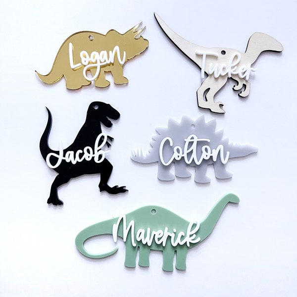Dinosaur Name Tags - Etsy