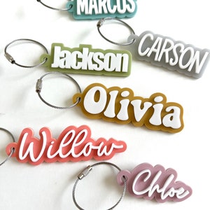 Personalized Backpack Name Tags/ Keychains // Backpack Keychains// Bag ...