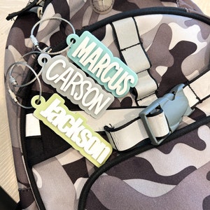 Personalized Backpack Name Tags/ Keychains // Backpack Keychains// Bag ...