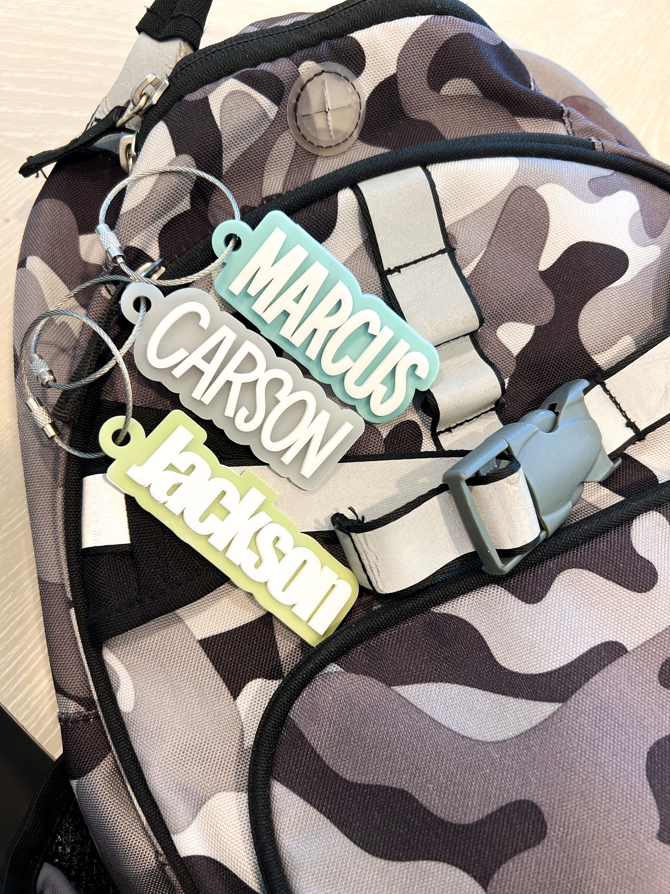 Personalized Backpack Name Tags/ Keychains // Backpack Keychains// Bag ...