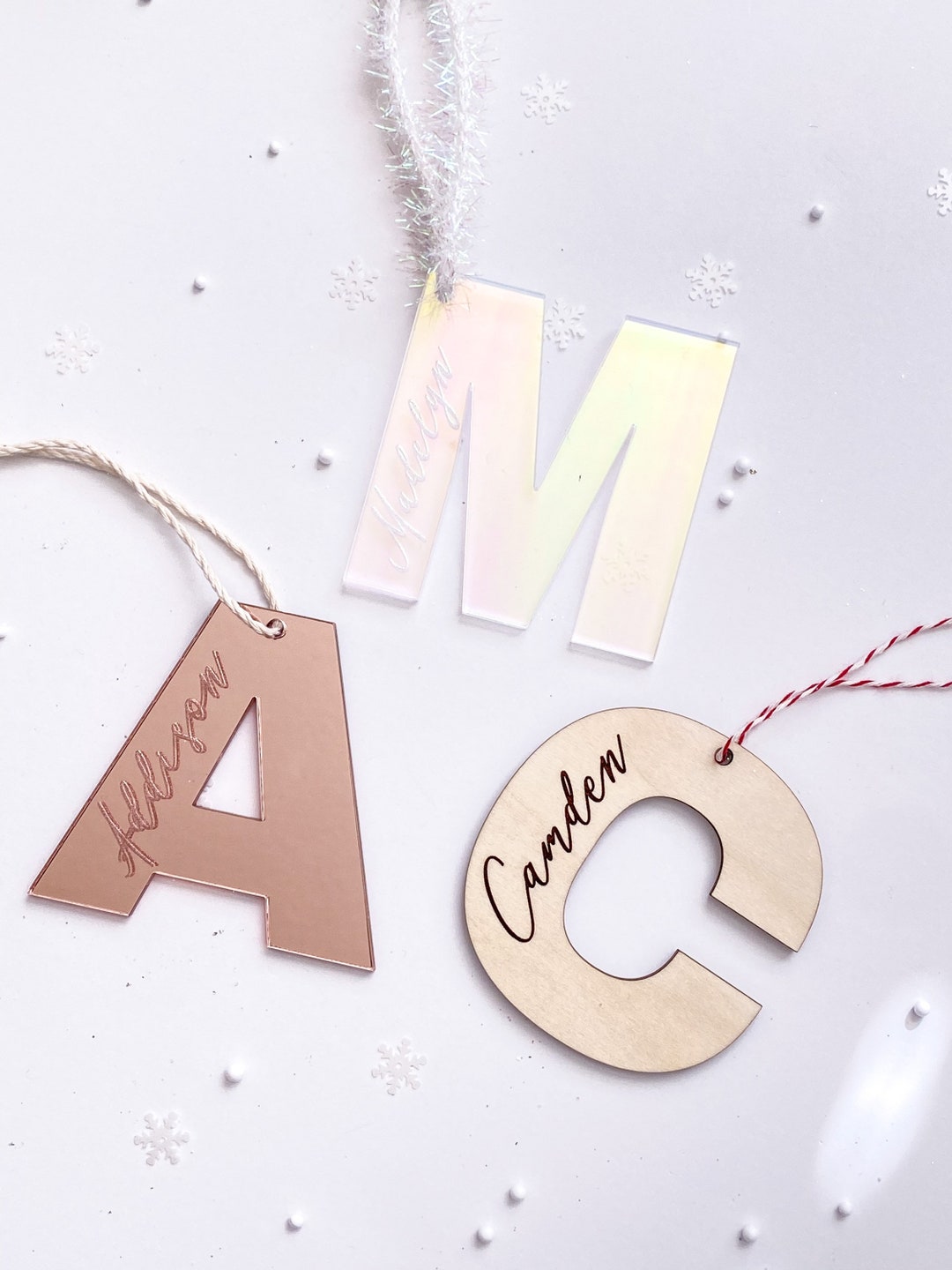 Personalized Initial and Name Gift Tags/ Socking Tags - Etsy