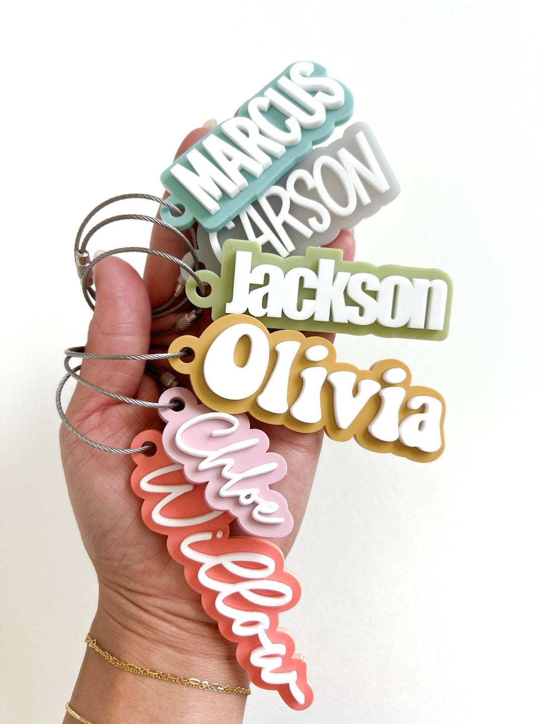 Personalized Backpack Name Tags/ Keychains // Backpack Keychains// Bag ...