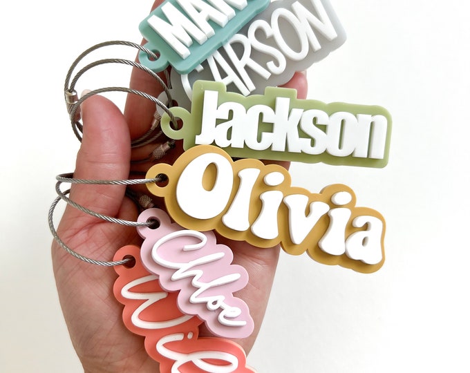 Personalized Backpack Name Tags/ Keychains // Backpack Keychains// Bag ...