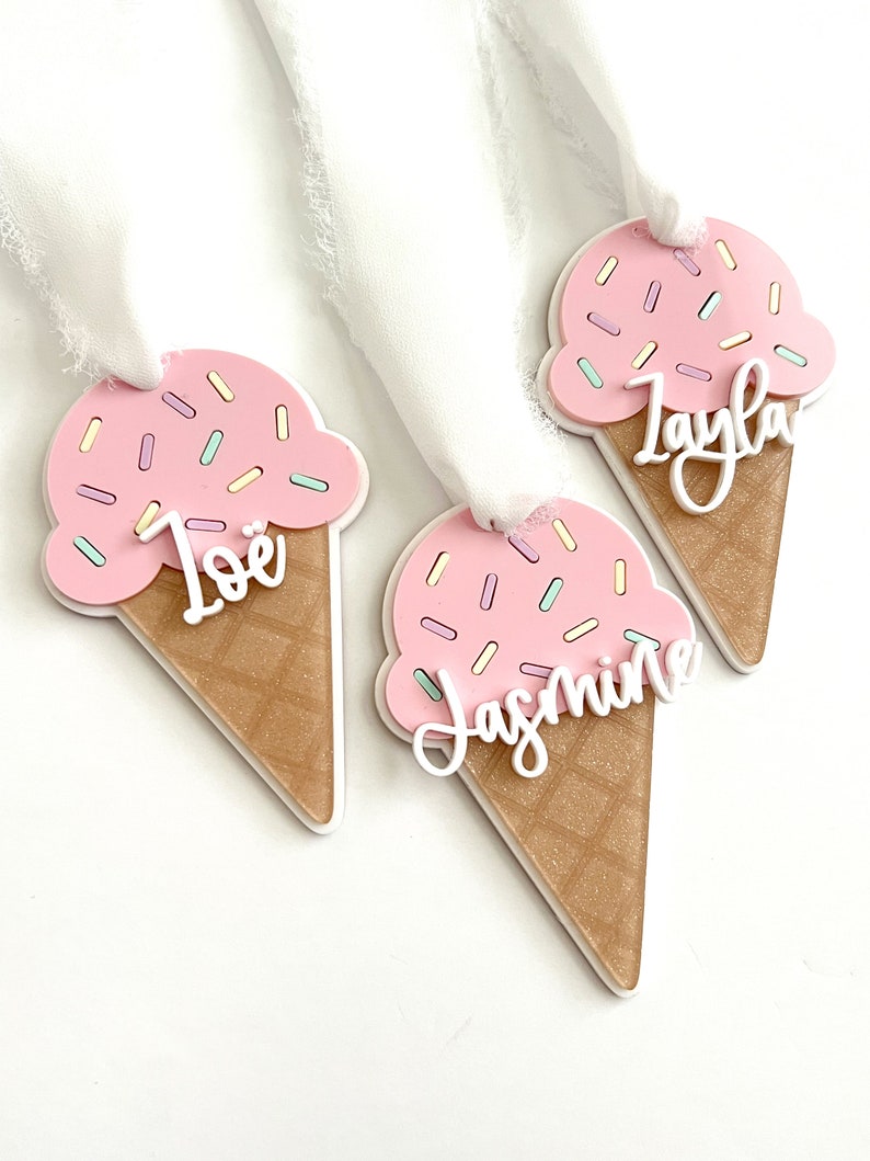 Personalized Ice Cream Cone Tags / Gift Tags/ Basket Tags - Etsy