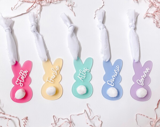 Personalized Acrylic Easter Bunny Name Tags / Gift Tags/ Basket Tags - Etsy