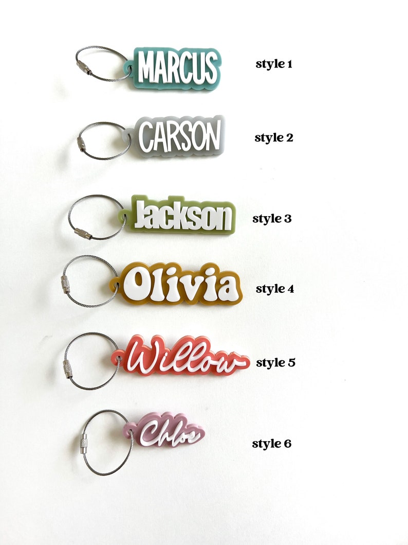 Personalized Backpack Name Tags/ Keychains // Backpack Keychains// Bag ...