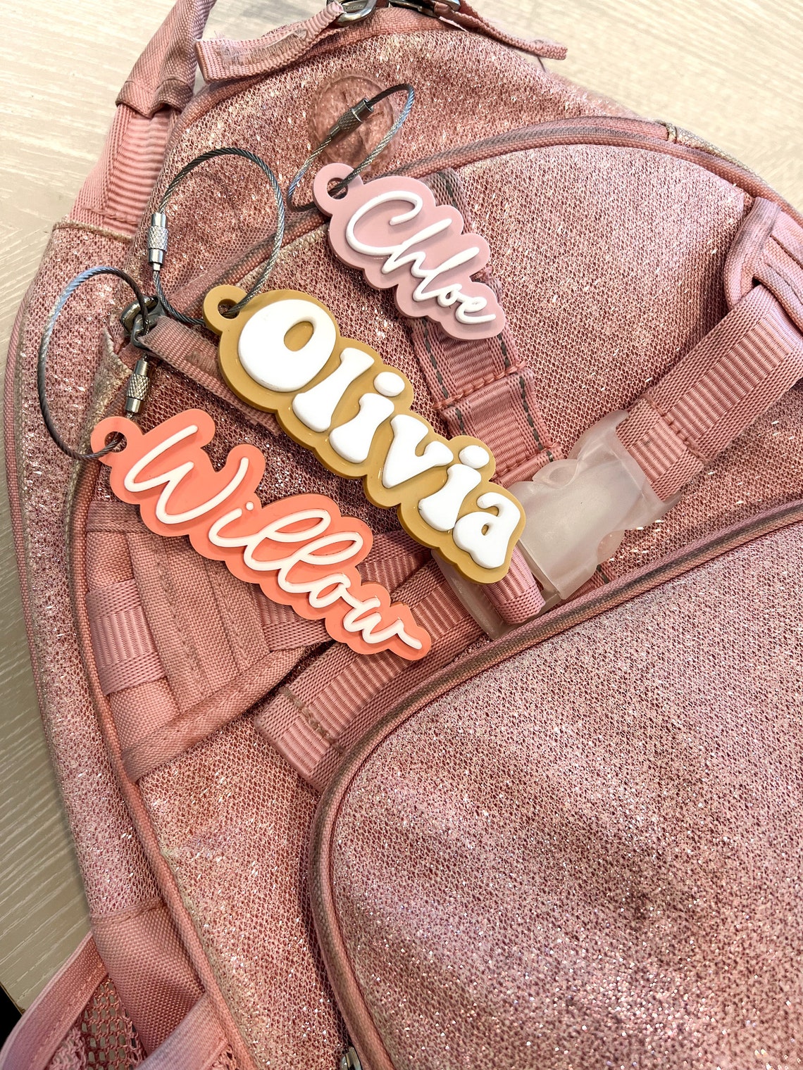 Personalized Backpack Name Tags/ Keychains // Backpack Keychains// Bag ...