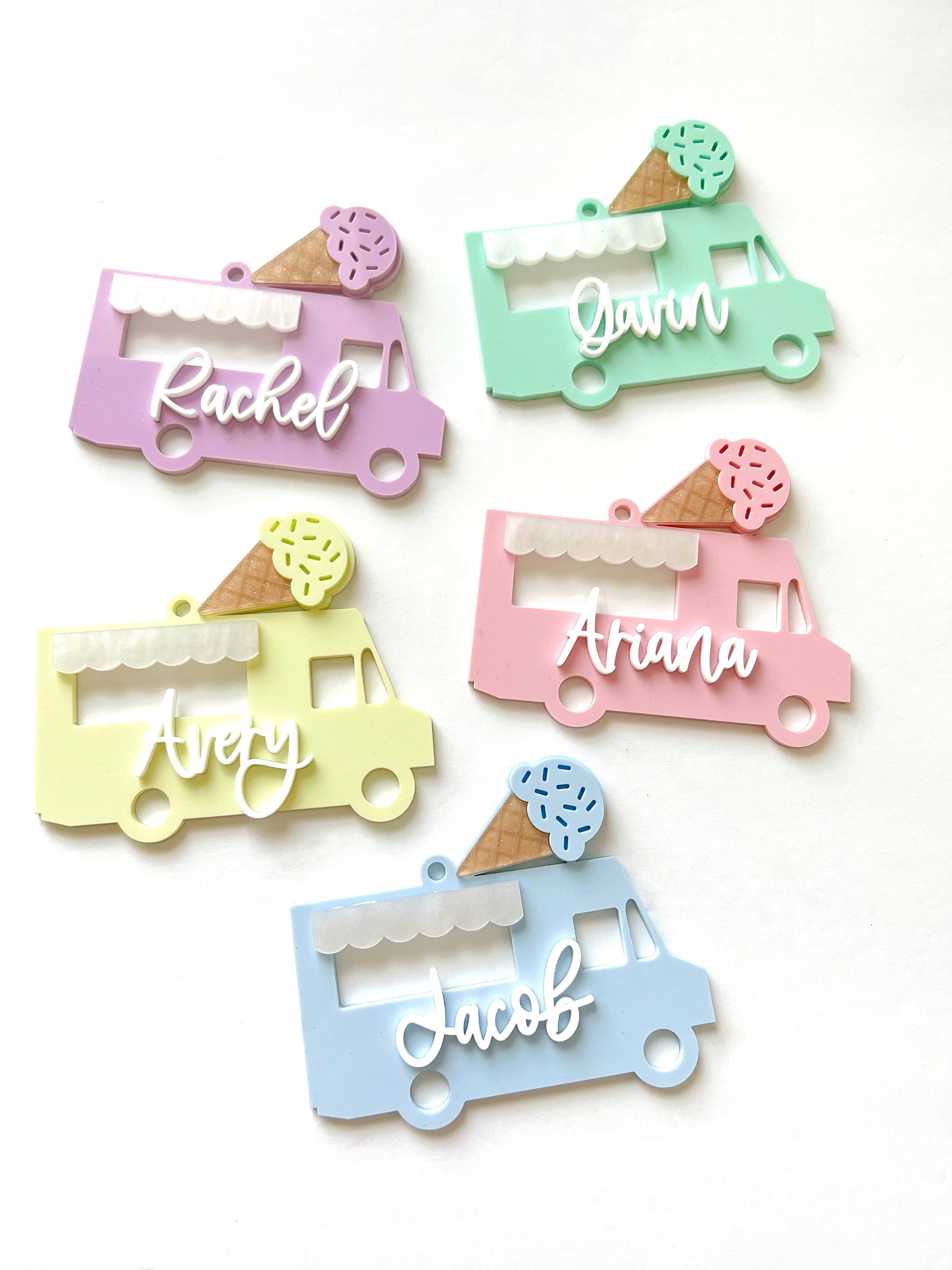 Personalized Ice Cream Truck Tags / Gift Tags/ Basket Tags/ Ice Cream ...