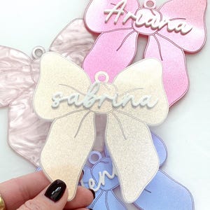 Coquette Bow Tag | Gift Tag | Ornament /|acrylic Tag - Etsy