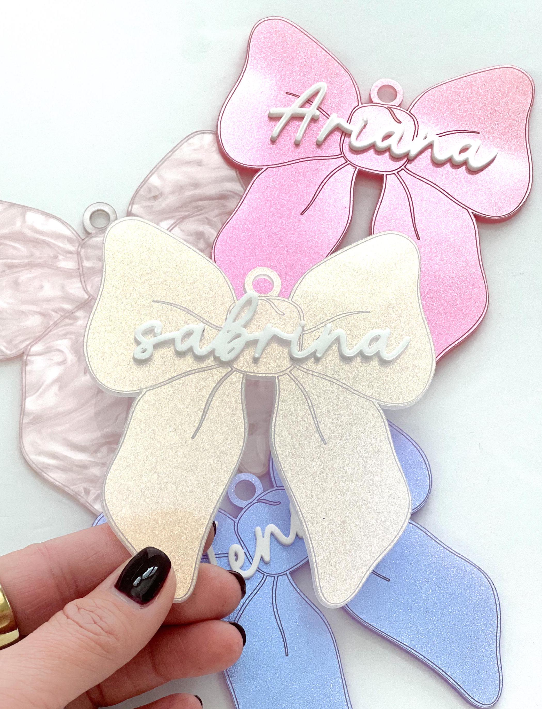 Coquette Bow Tag | Gift Tag | Ornament /|acrylic Tag - Etsy