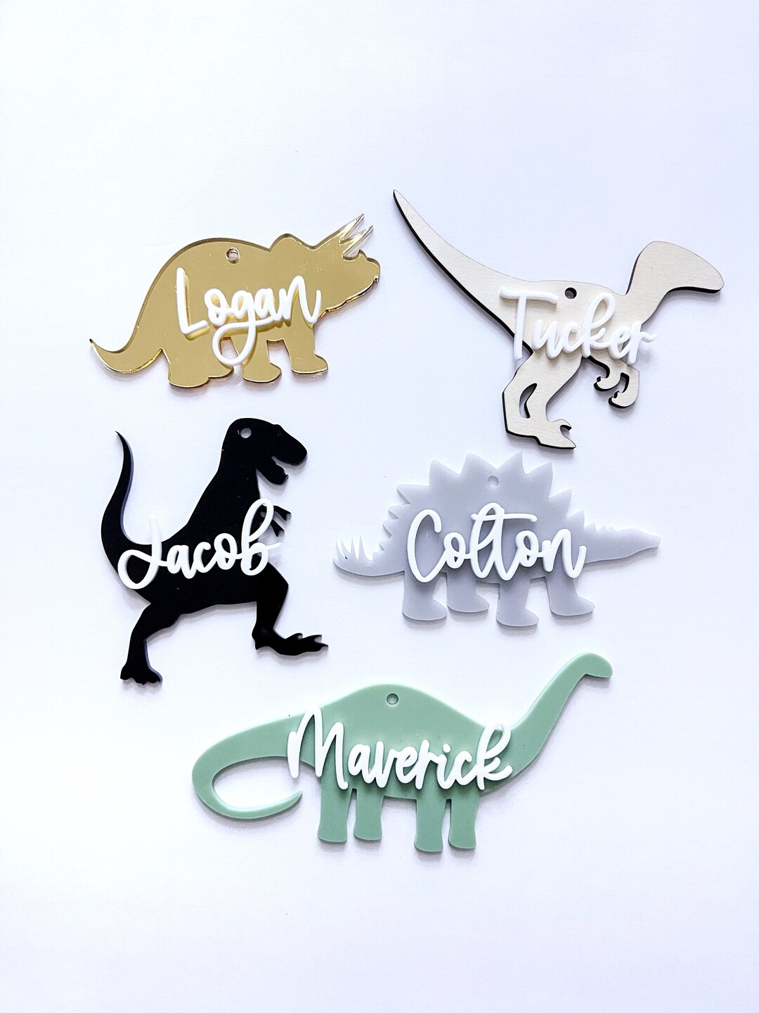 Personalized Dinosaur Name Tags/ Ornaments/ Gift Tags - Etsy