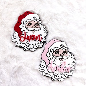 Personalized Santa Name Tag/ Santa Ornament/ Santa Gift Tag - Etsy