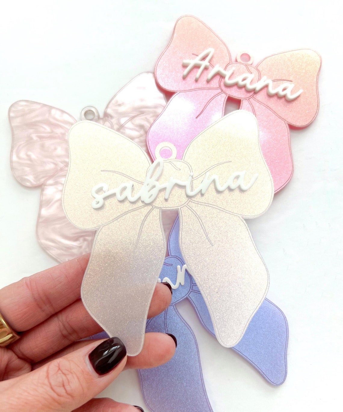 Coquette Bow Tag | Gift Tag | Ornament /|acrylic Tag - Etsy