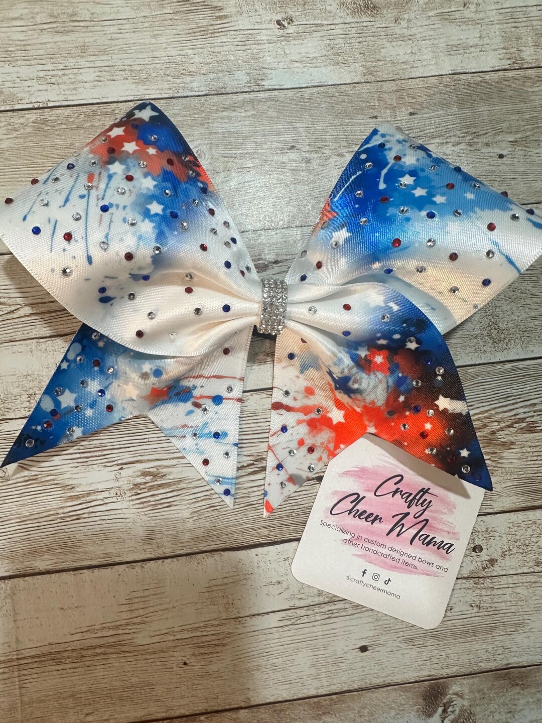 American Flag Cheer Bow/ 4th of July/ 4th of July Cheer Bow ...