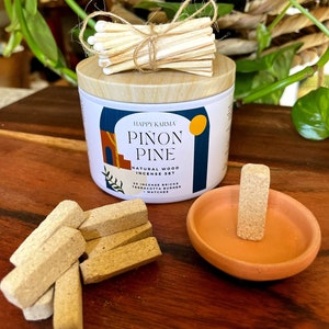 Piñon Pine Incense Set - Natural Wood Bricks With Terracotta Burner ...