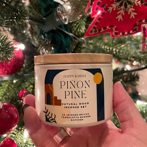 Piñon Pine Incense Set - Natural Wood Bricks With Terracotta Burner ...