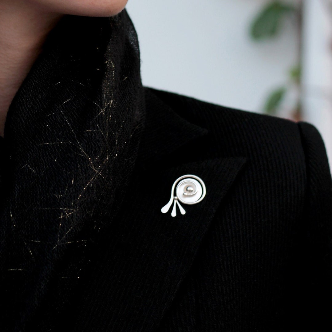 Minimal Aesthetic 925 Silver Lapel Pin, 50th Birthday Gift for Women ...