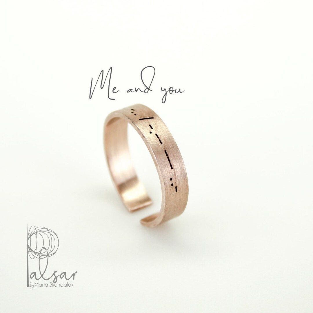 Morse Code Ring, MORSE Code Jewelry Hidden Message Ring, Open Band Ring ...