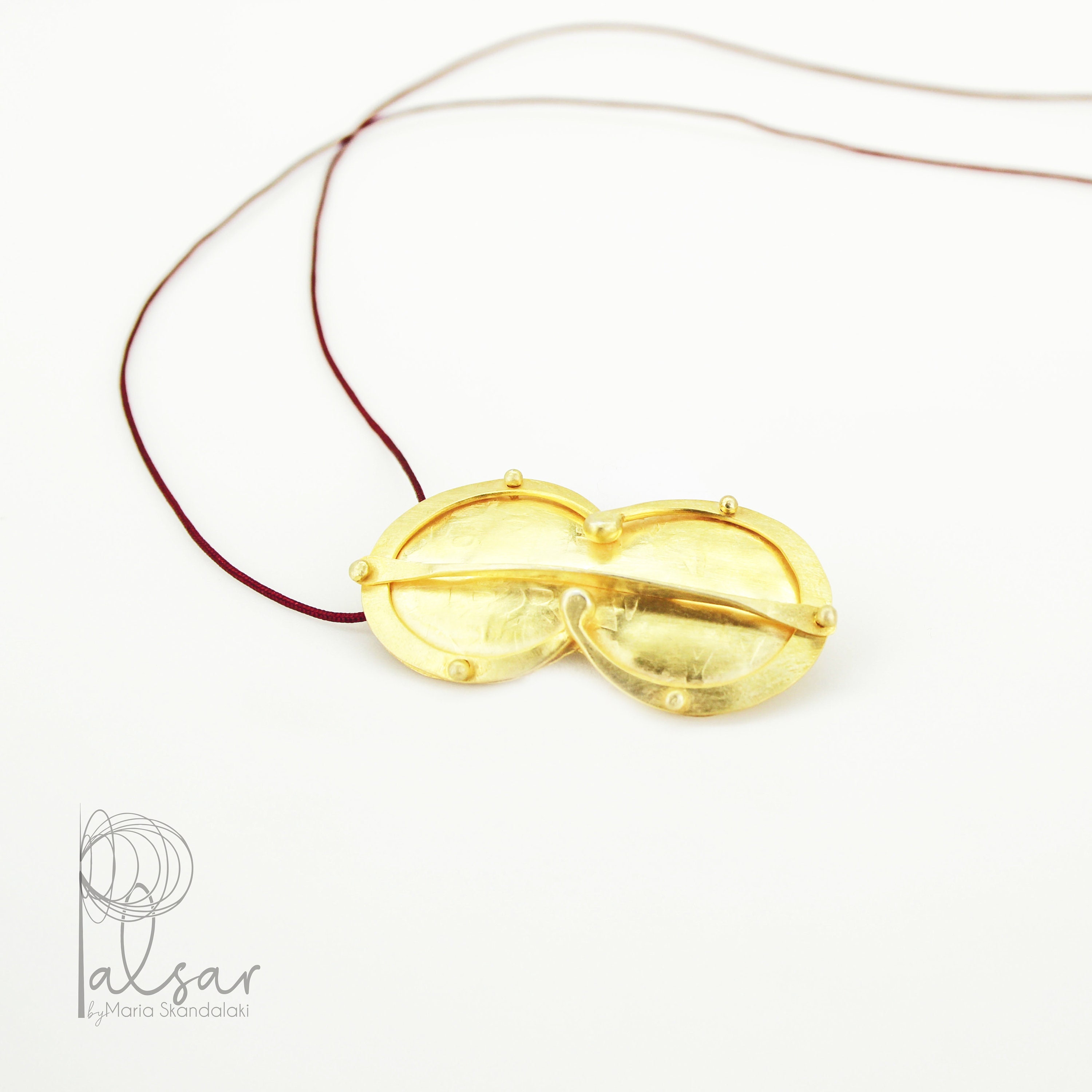 SHIELD Pendant, Gold Plated Silver Shield Necklace Santorini ...