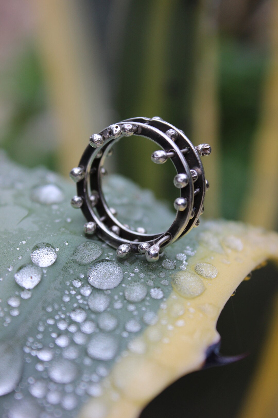 Kinetic Ring, 925 Oxidized Silver Ring, Riveted Jewelry Cool Rings for MEN, Multiple Rings ...