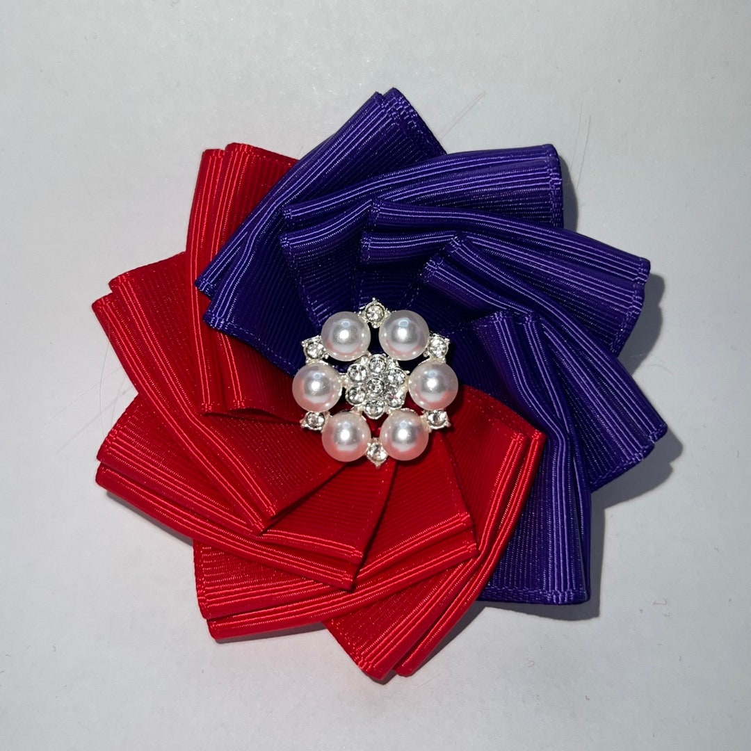Doubled Red and Purple Pinwheel Brooch Pin - Etsy